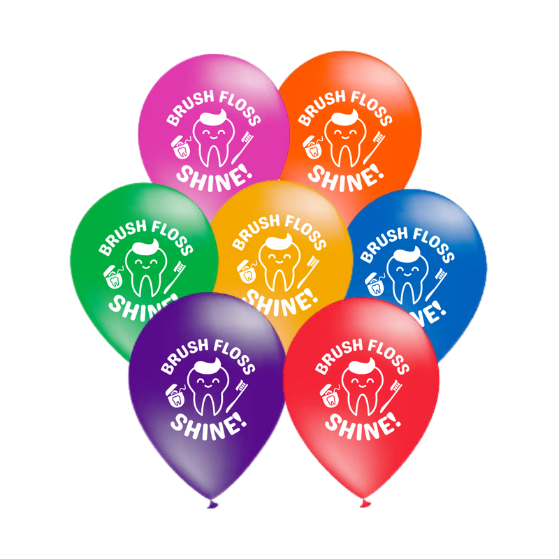 Brush Floss Shine Dental Balloons (100pk) – Smart Practice Australia