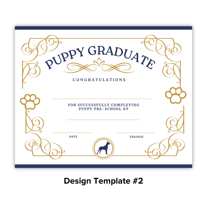 Puppy School Graduation Certificates (100 Pack) – Smart Practice Australia