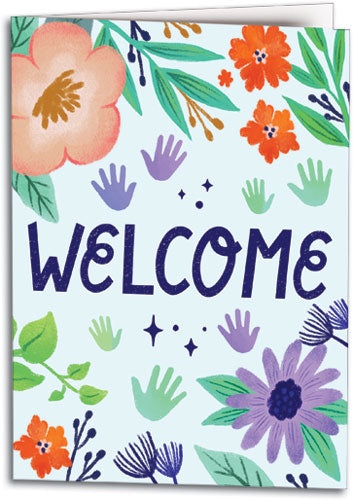 Flowers and Hands Welcome Folding Card – Smart Practice Australia