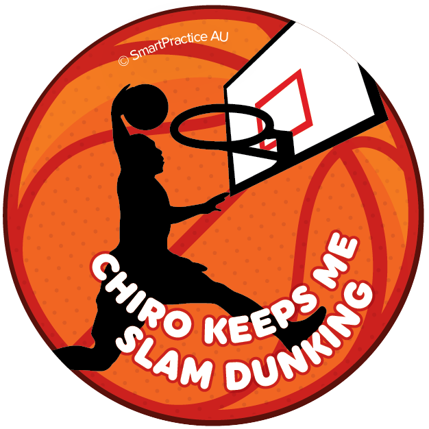 Chiro Keeps Me Slam Dunking Stickers (100pk) – Smart Practice Australia